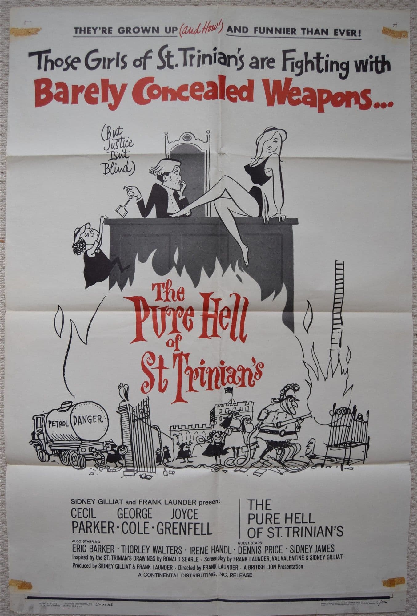 Pure Hell of St Trinians Original 1 Sheet Poster Sid James George Cole 1960