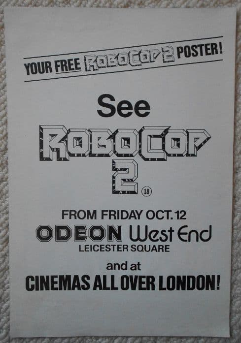 Robocop 2 Advertising Poster Peter Weller 90