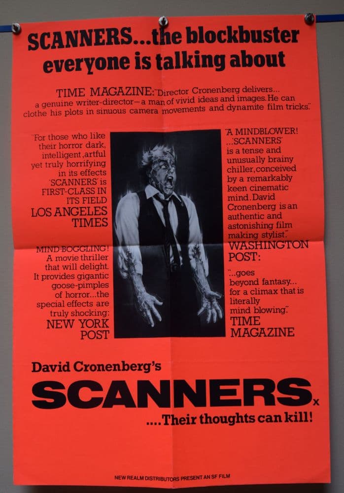 Scanners 1981 David Cronenberg Horror Film Poster - Double Crown 1