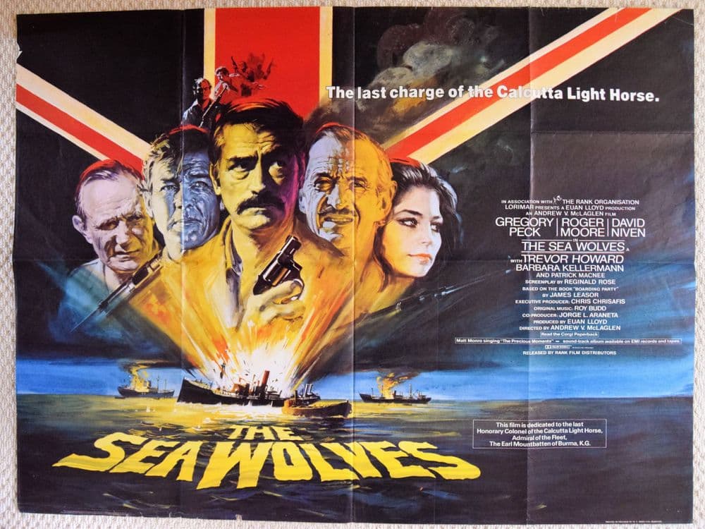Sea Wolves UK Quad Poster Gregory Peck Roger Moore David Niven 80