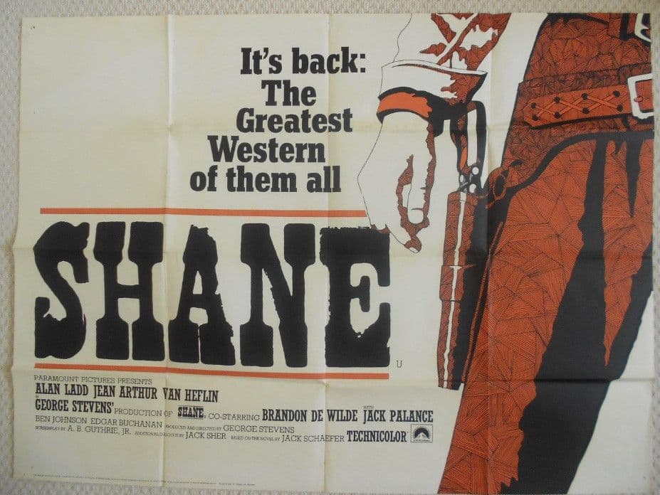 Shane Original UK Quad Film Poster Western Classic Alan Ladd r66