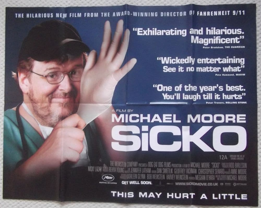 Sicko Original DS UK Quad Poster Michael Moore Tucker Albrizzi 07