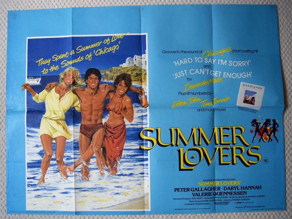 Summer Lovers Original UK Quad Poster Pete Gallagher Daryl Hannah 82