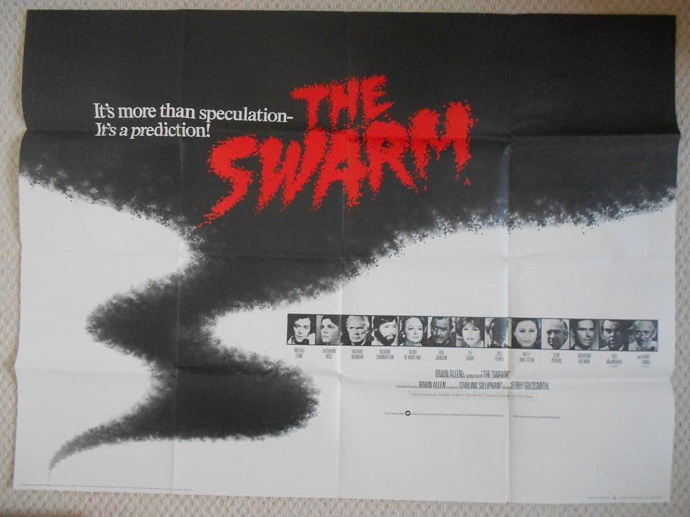 Swarm UK Quad Poster Michael Caine Katharine Ross Richard Widmark 78