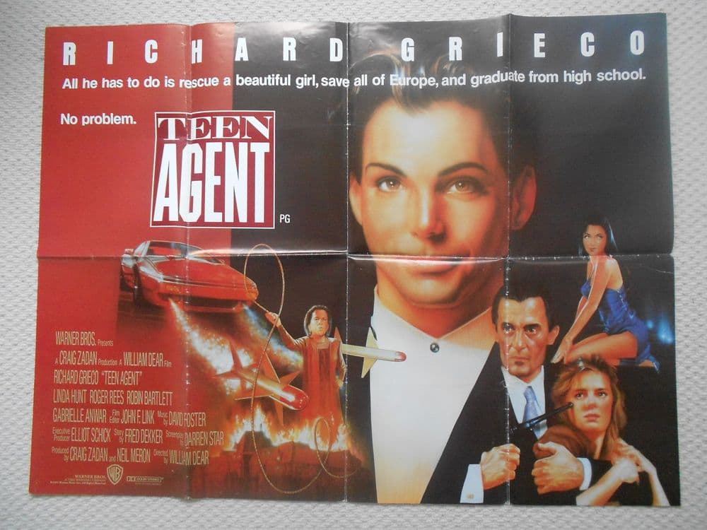 Teen Agent Original UK Quad Poster Richard Grieco 91