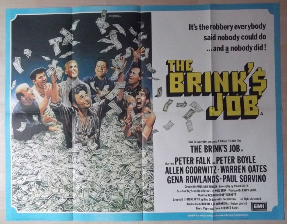 The Brinks Job Original UK Quad Peter Falk Peter Boyle Gena Rowlands 78