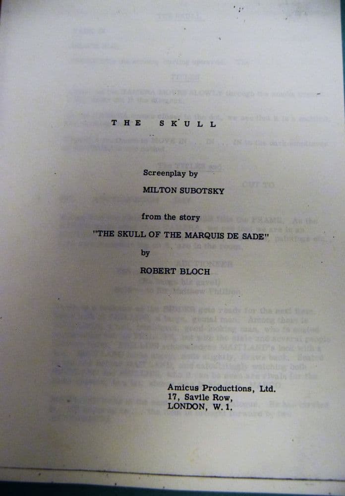 The Skull - Amicus Films Original Script