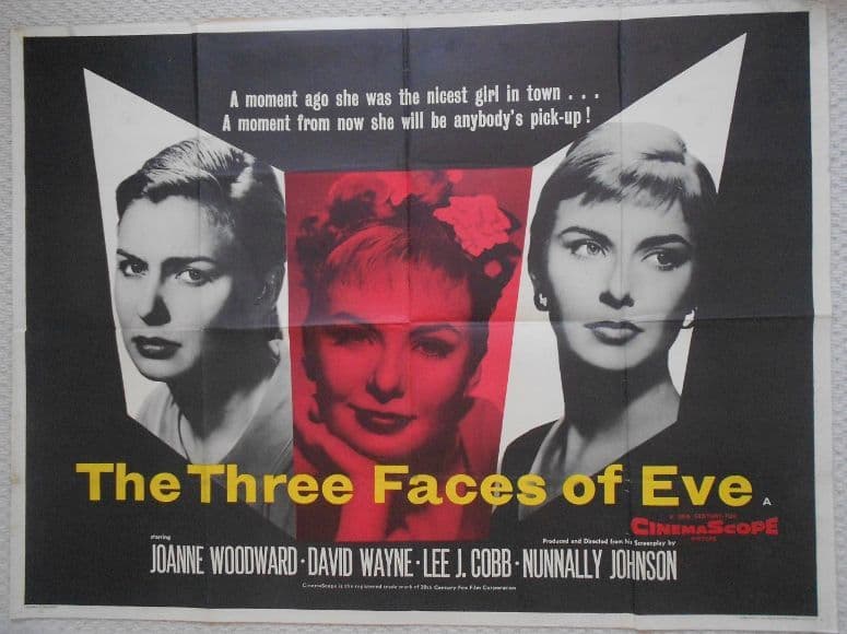 Three Faces of Eve Original UK Quad Poster Joanne Woodward 57