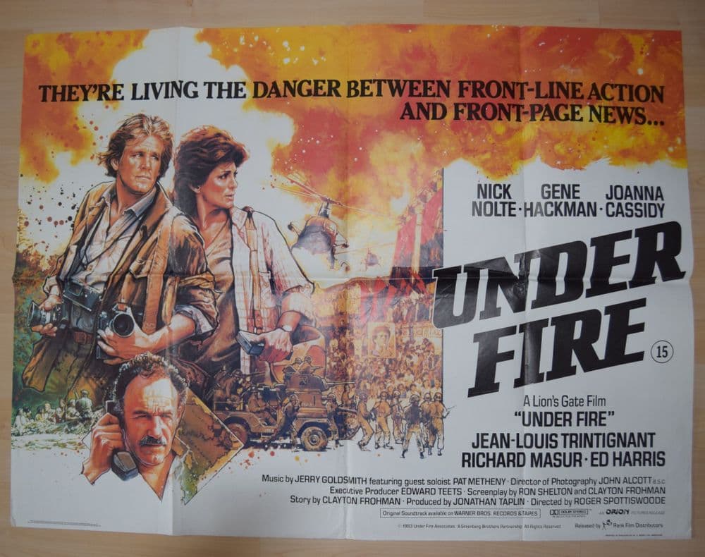 Under Fire 1983 Nick Nolte Gene Hackman Film Poster - UK Quad