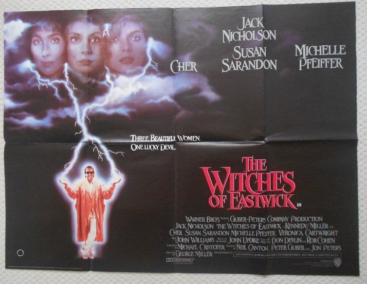 Witches of Eastwick Original UK Quad Poster Cher Jack Nicholson 87