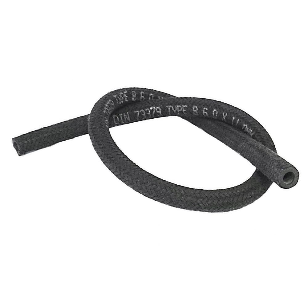 500mm x 6mm 1/4" ID Nitrile Rubber Fuel Pipe Hose with Cotton Overbraid