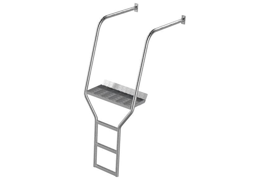 3 Rung Aluminium Ladder c/w Platform and Kick Plate