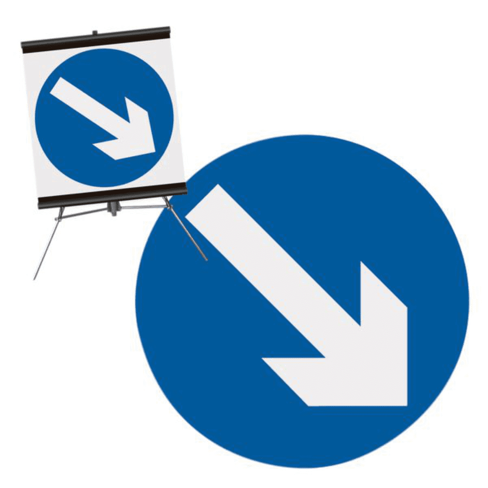 Roll Up Sign Only - Keep Left or Right - Reversible 600mm