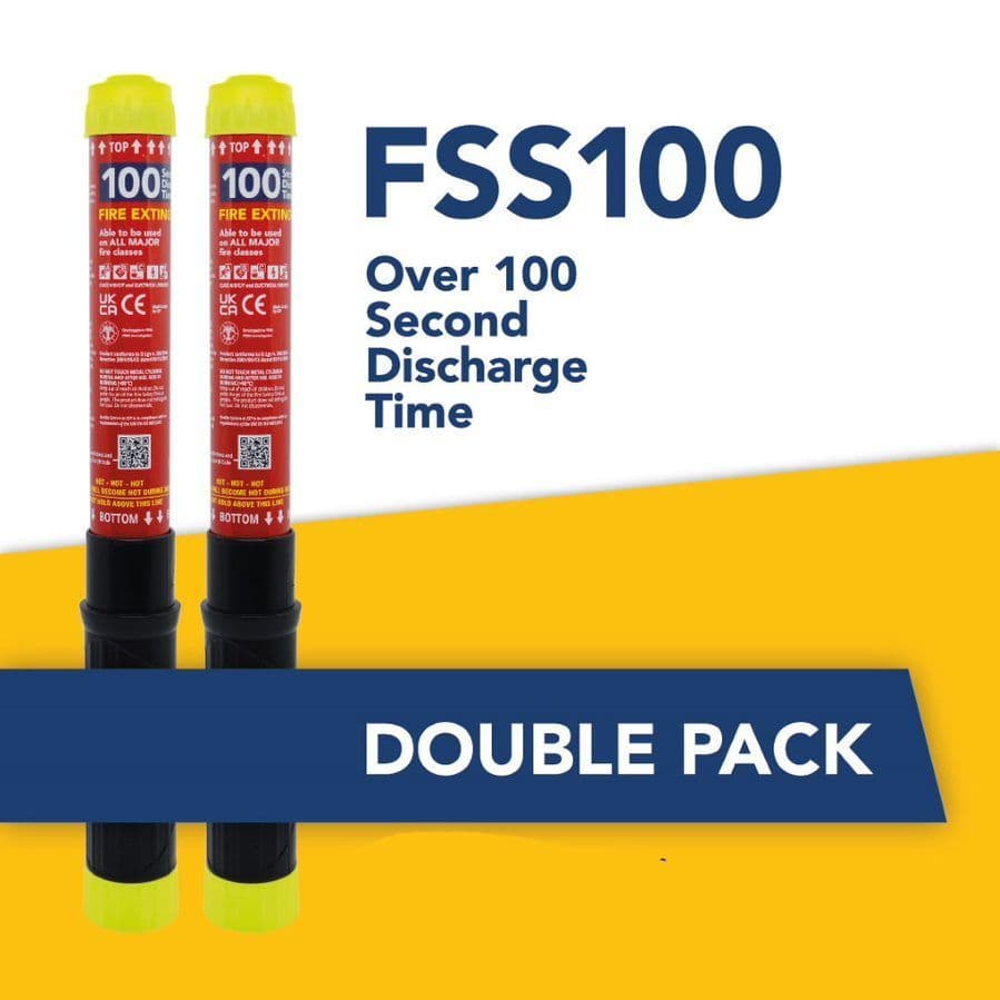 Twin Pack Fire Safety Stick Hand Held Fire Extinguisher FSS100 100 ...