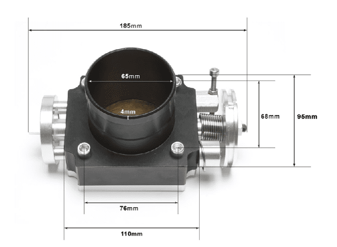 65mm Universal Throttle Body Black