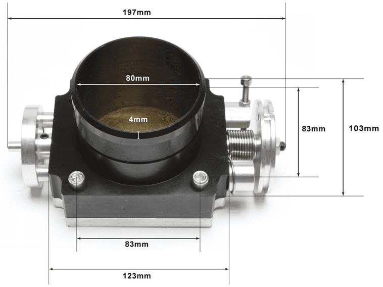 80mm Universal Throttle Body Black
