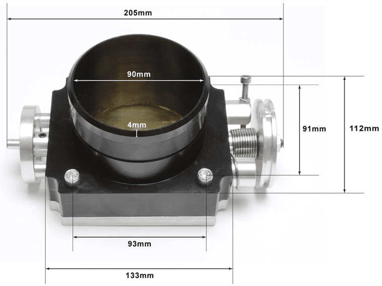 90mm Universal Throttle Body Red