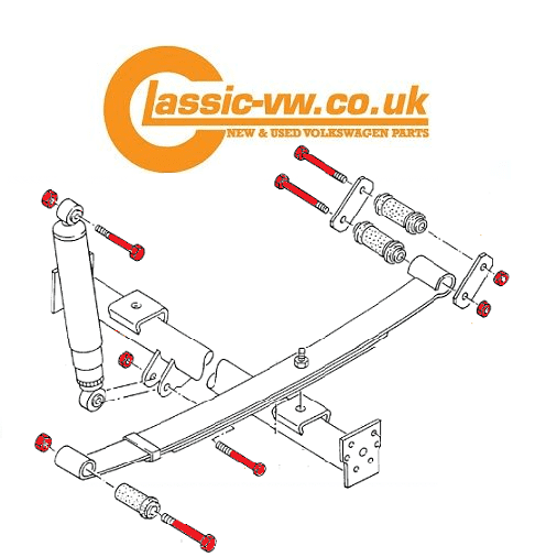Mk1 Caddy Rear Leaf Spring Damper Bolt Kit