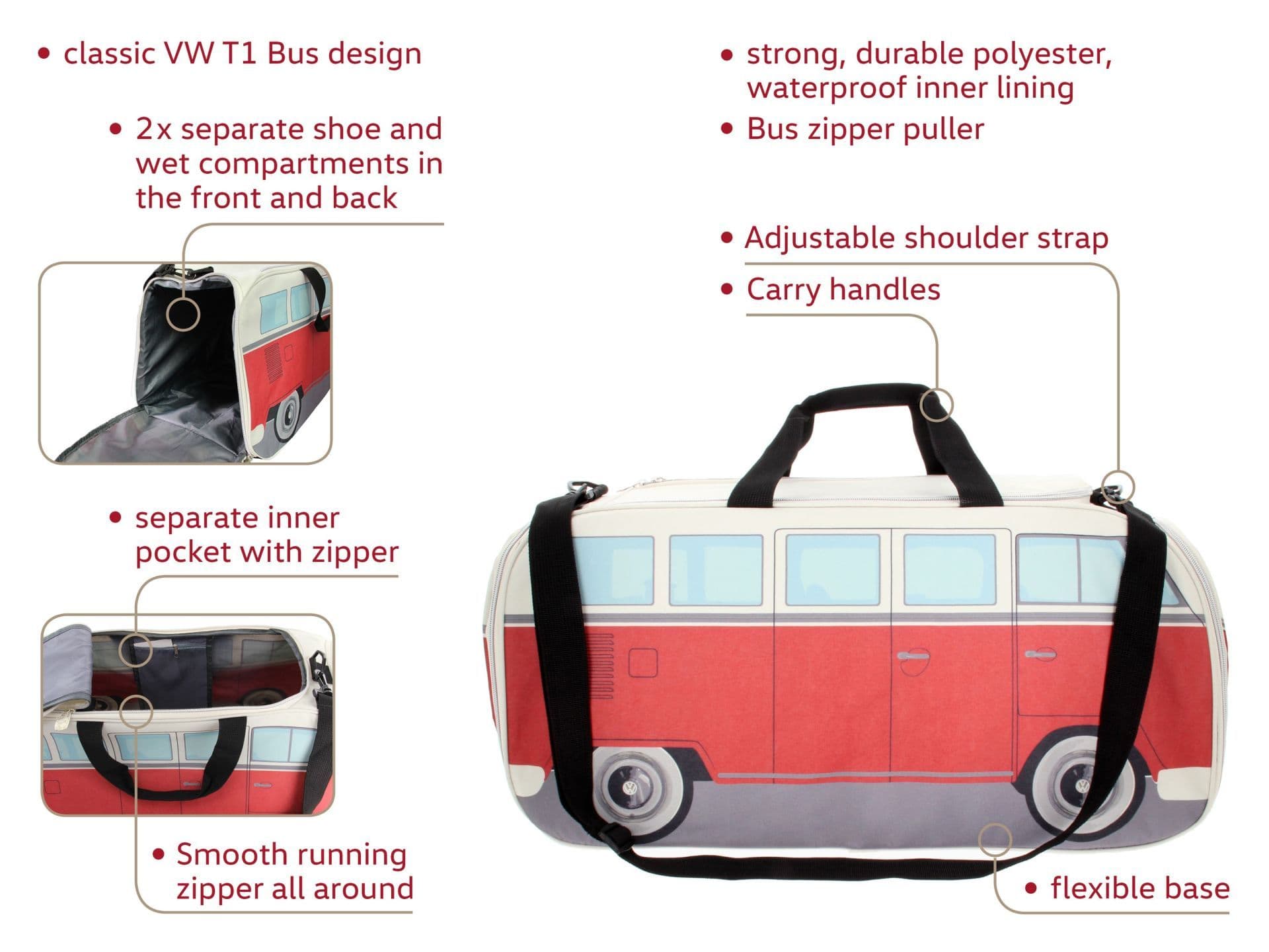 VW Bus Campervan Travel Sports Bag