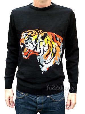 Animal - Tiger Head Jumper Black