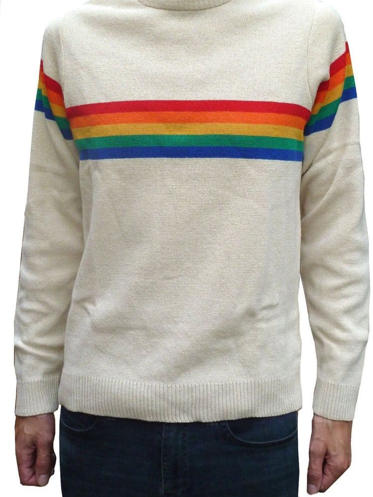 Rainbow - Mens Rainbow Jumper - Cream