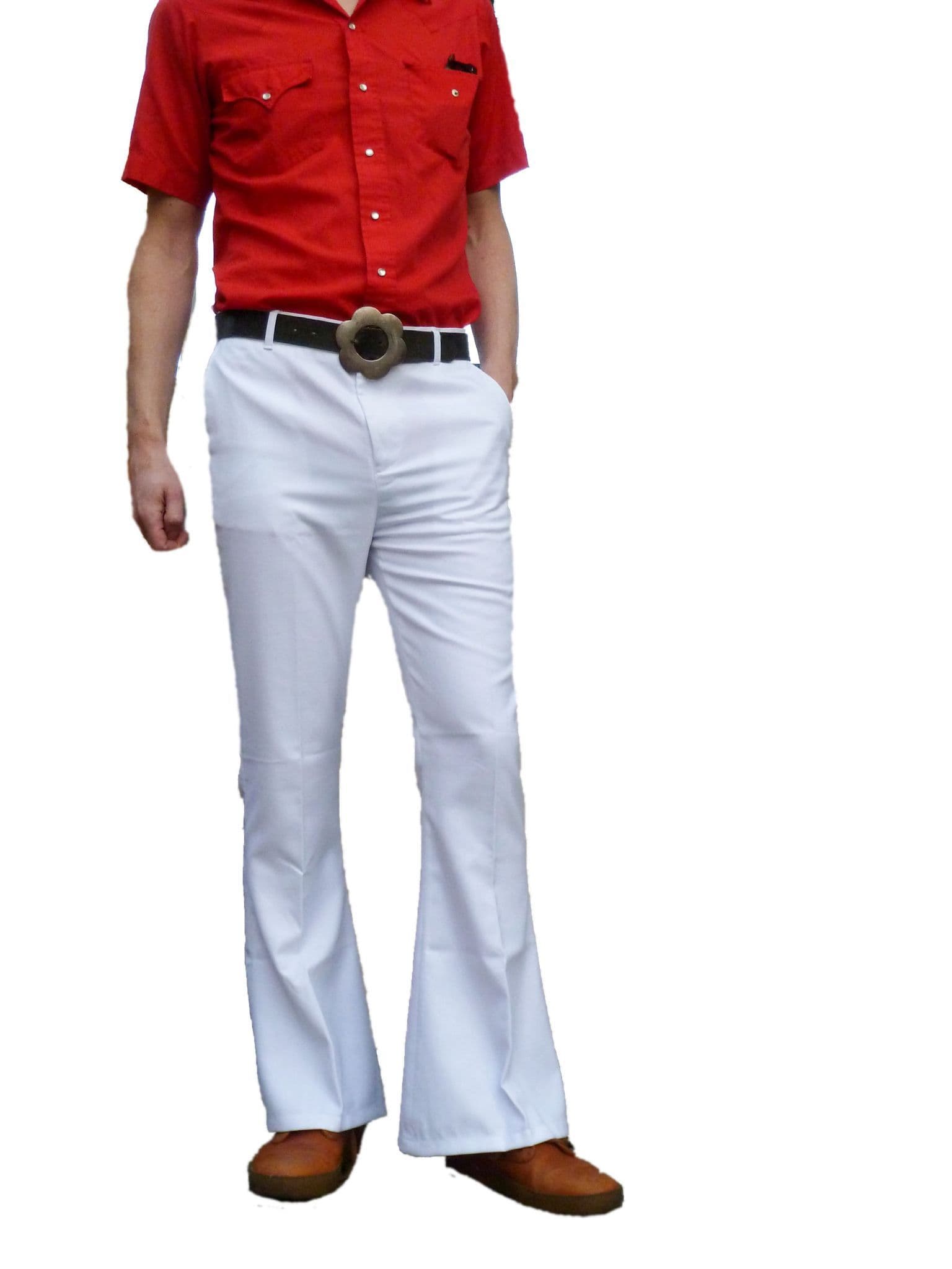 Sta Pressed - Mens Bell Bottoms Flares - White Sta Pressed