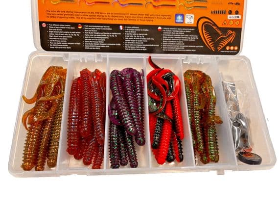 Savage Gear 60pc Rib Worm Lure Kit
