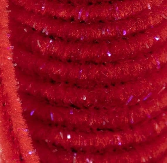 Semperfli Sparkle Worm Chenille - UV Fl Red