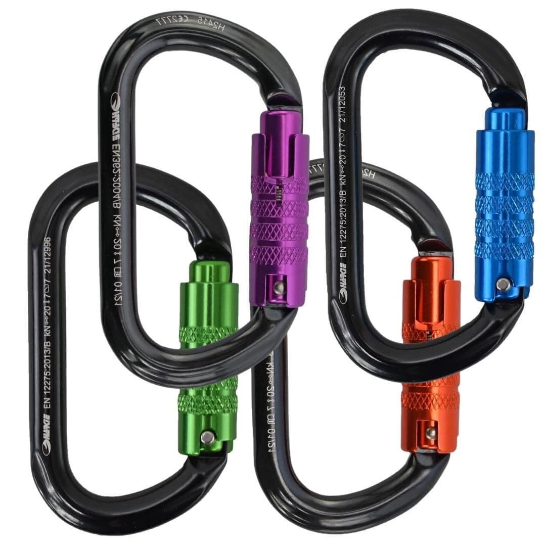Harkie Triple Locking Oval Carabiners Pack of 4