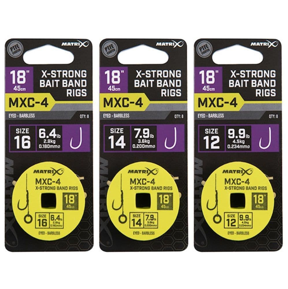 Matrix MXC-4 Barbless X-Strong Bait Band Rigs