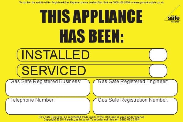 Pack of Installed/Serviced Labels