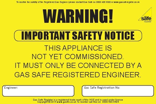 Pack of Uncommissioned Appliance Labels