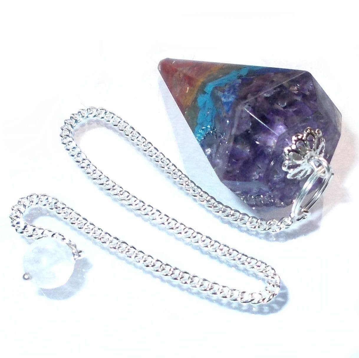 7 Chakra Orgonite Point Dowsing Pendulum