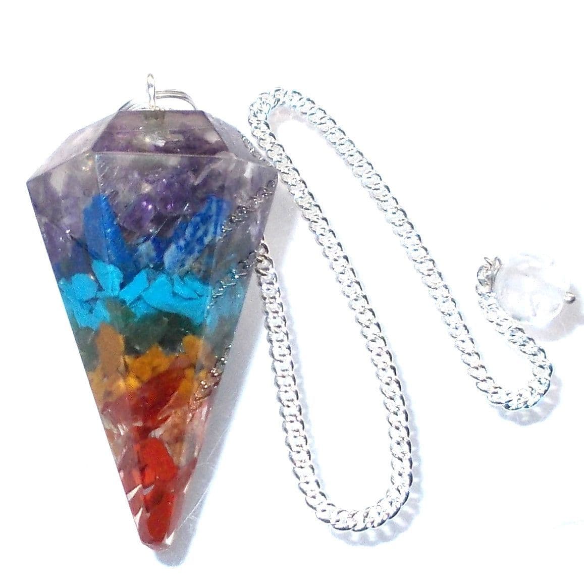 7 Chakra Orgonite Point Dowsing Pendulum