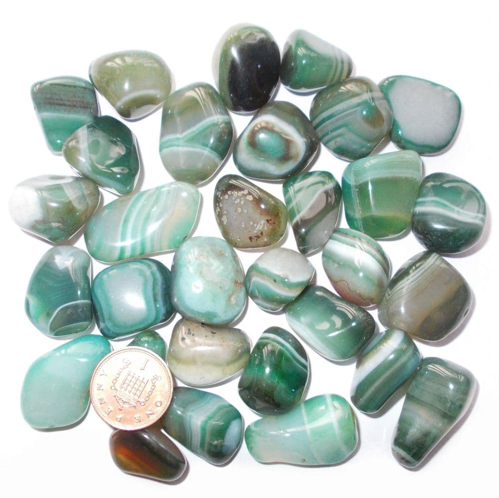 Dyed Green Agate Tumblestone