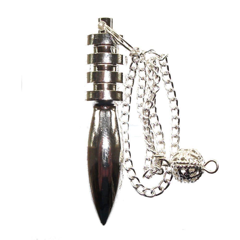 Egyptian Aten Healing Point Silver Metal Dowsing Pendulum P029