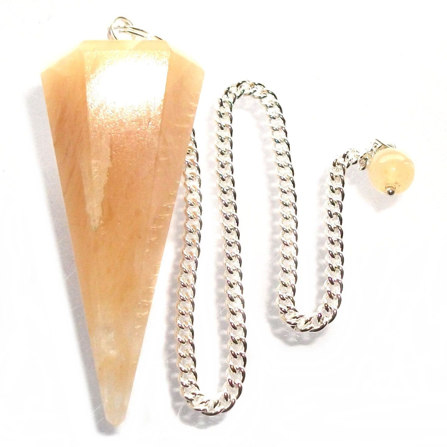 Golden Quartz Point Pendulum Dowsing Crystal