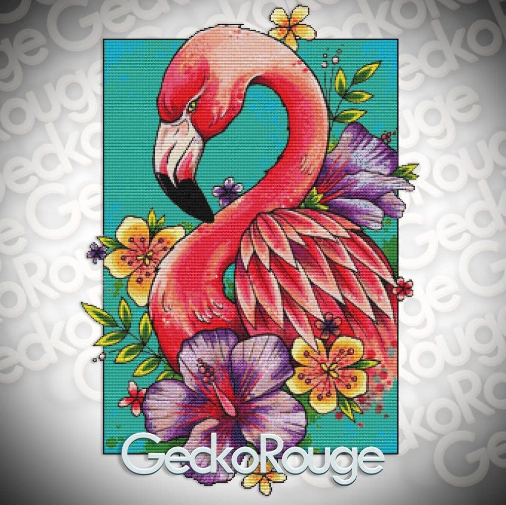 Flamingo by Lorna Laine Modern Cross Stitch Art Kit