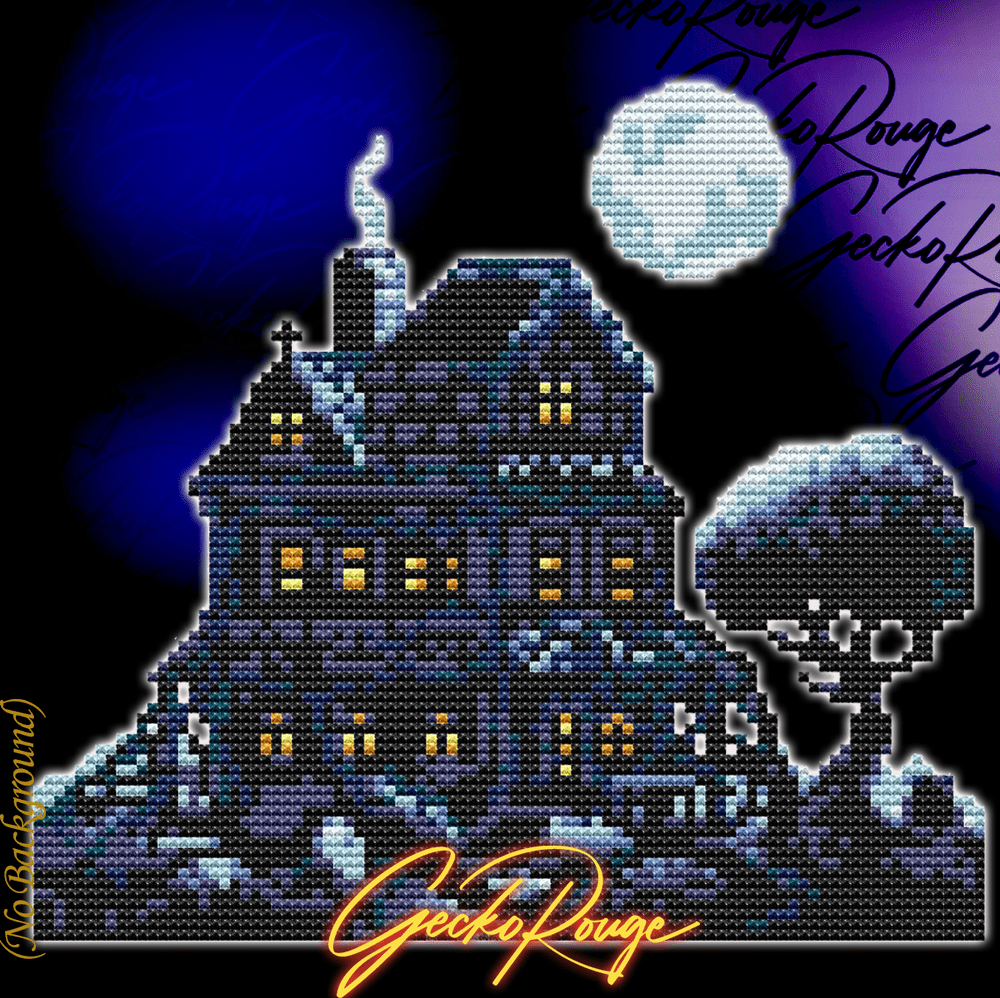 Haunted House by TerrorMango Modern Cross Stitch Art Kit