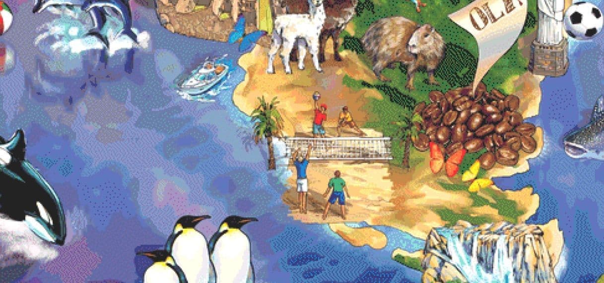 World Map Illustration by Maria Rabinky Cross Stitch Kit MRKIT23651