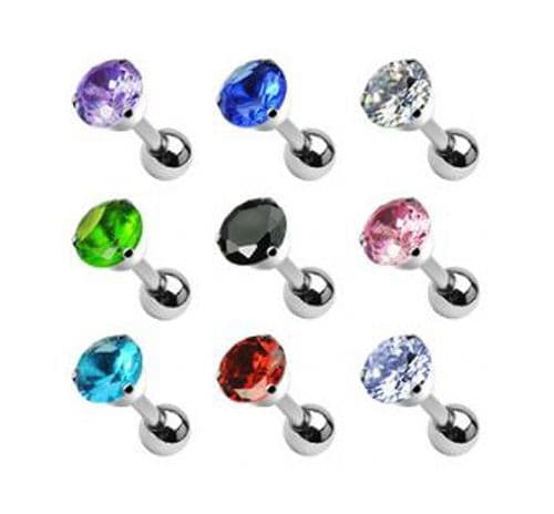 Cartilage Bar with Round Gem