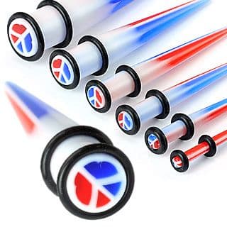 UV Acrylic Peace Sign Taper with O-Ring