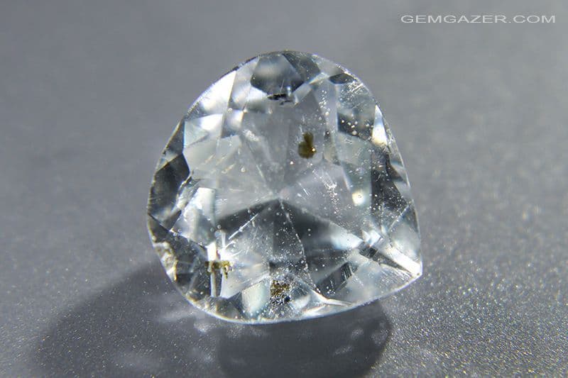 Colourless Topaz with Fuchsite inclusions faceted Brazil 2 79 carats SOLD