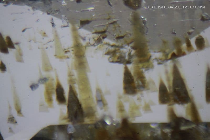 Colourless Topaz with golden yellow Limonite inclusions faceted Myanmar ...