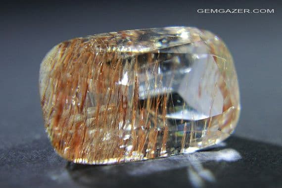 Colourless Topaz with Limonite inclusions faceted Myanmar 49 14 carats