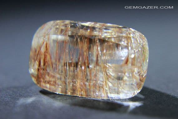 Colourless Topaz with Limonite inclusions faceted Myanmar 49 14 carats