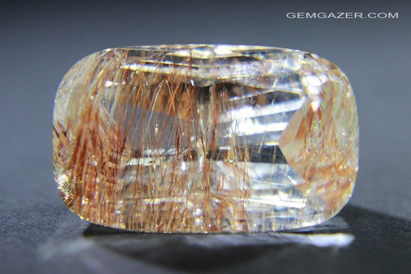 Colourless Topaz with Limonite inclusions faceted Myanmar 49 14 carats