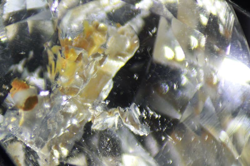 Colourless Topaz with white Mica inclusions faceted Brazil 6 91cts