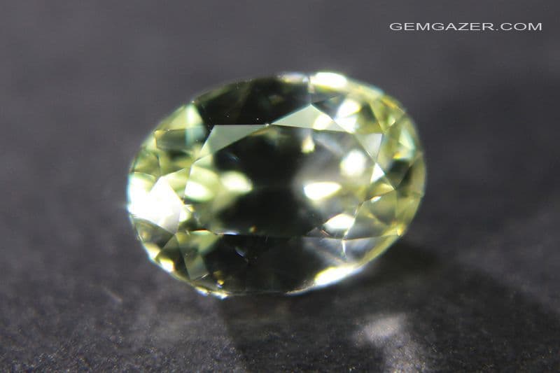 Diopside yellow-green faceted Myanmar 1 61 carats