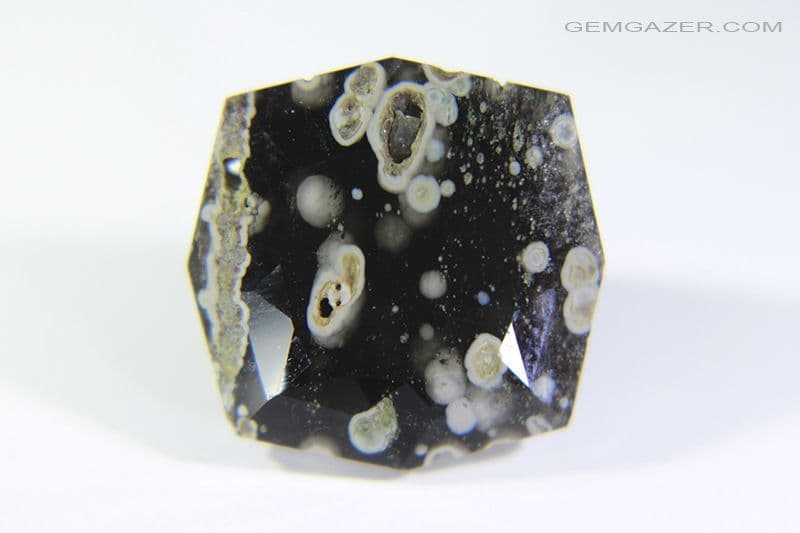 Lipari Obsidian aka Cosmic Obsidian faceted Italy 7 24 carats